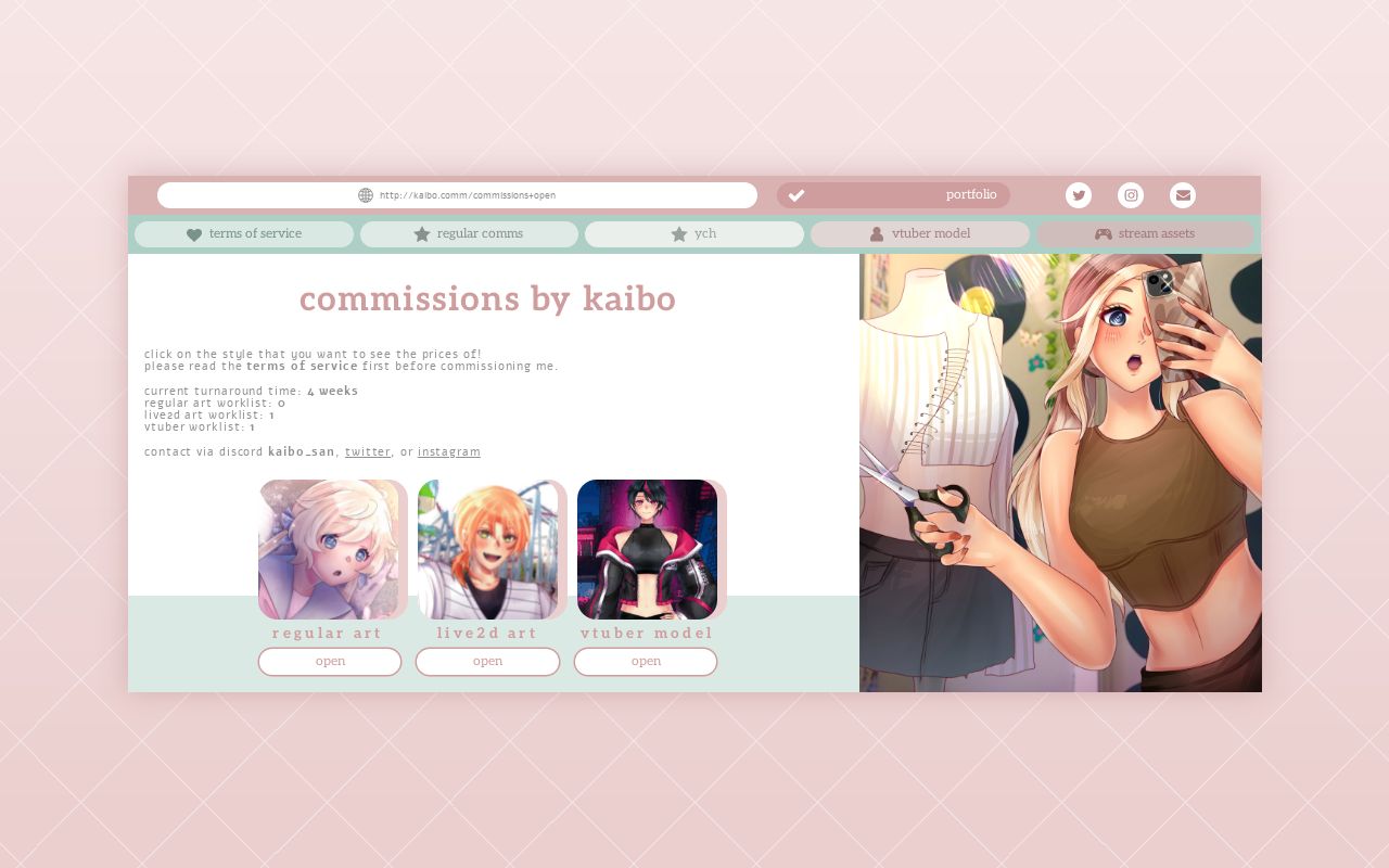 kaibo does commissions